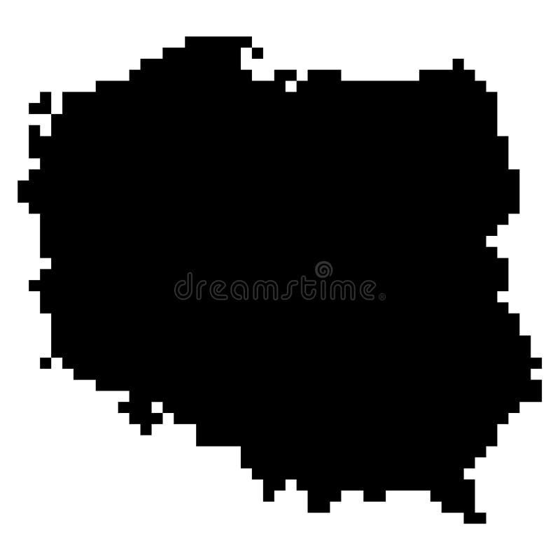 Pixel Map of Poland. Vector Dotted Map of Poland Isolated on White ...
