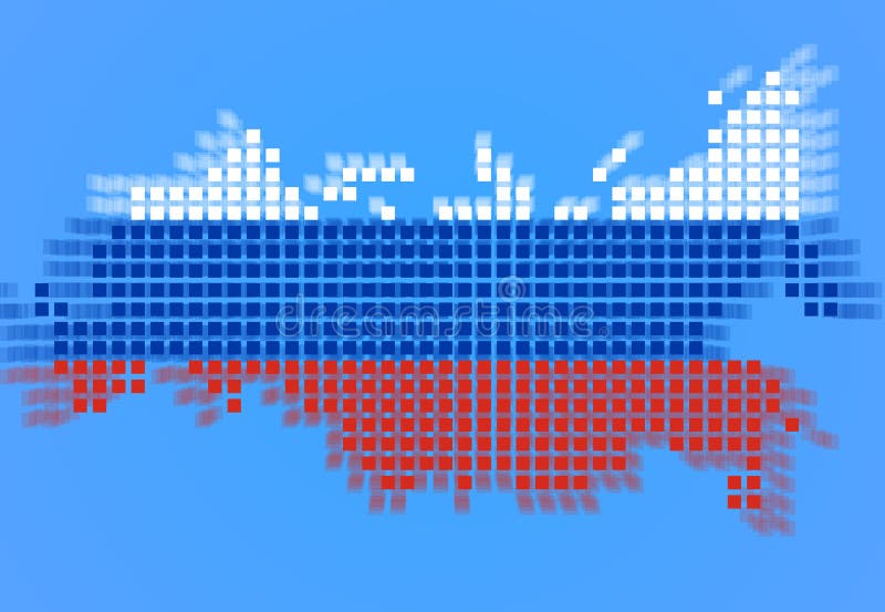 Pixel map of Russia stock illustration. Illustration of isolated ...
