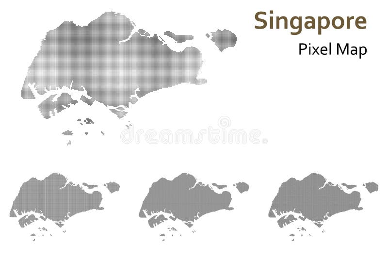 Singapore Pixel Map Vector Isolated on White Background Stock Vector ...