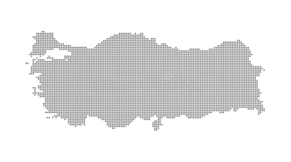 Pixel Map of Turkey. Vector Dotted Map of Turkey Isolated on White ...