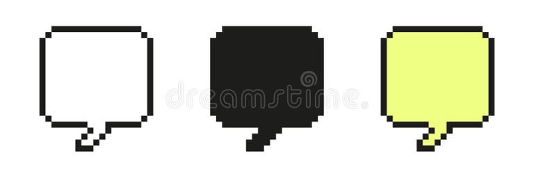 Pixel Messaging Trio Collection Icon. Pixel Art Set of Chat Dialog ...