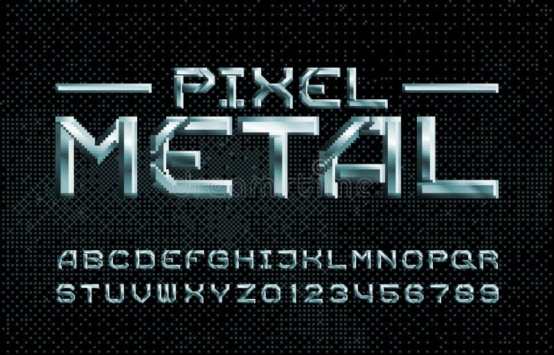 Futuristic Pixel Alphabet Font. Pixel Gradient Letters, Numbers and ...