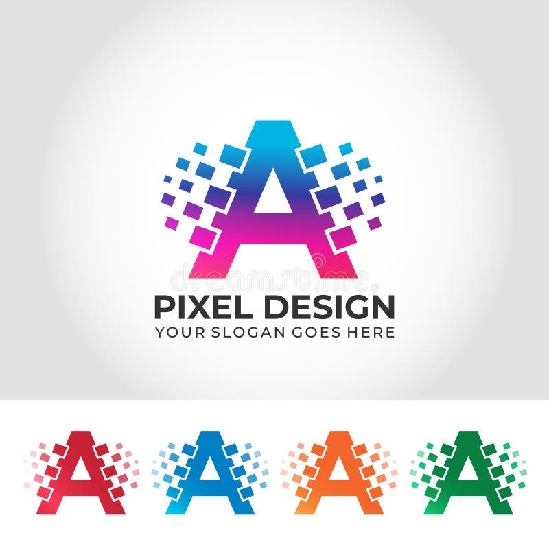 A Pixel Modern Logo Design Concept Stock Vector - Illustration of badge ...