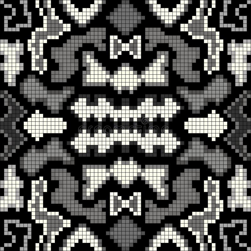 Pixel Geometric Background in Retro Style Seamless Pattern Vector ...