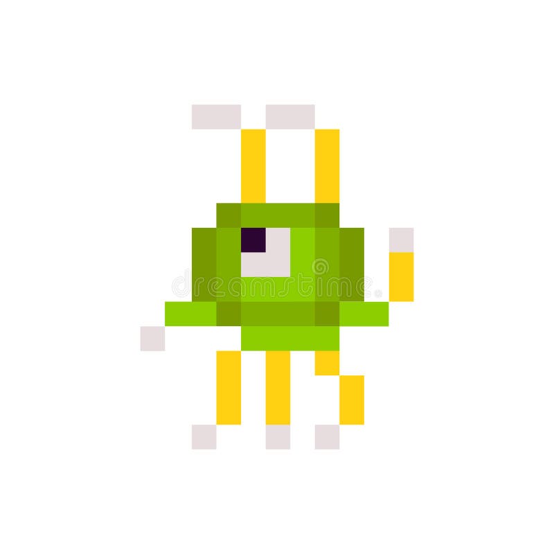 Pixel Monster Illustration stock vector. Illustration of electronic ...