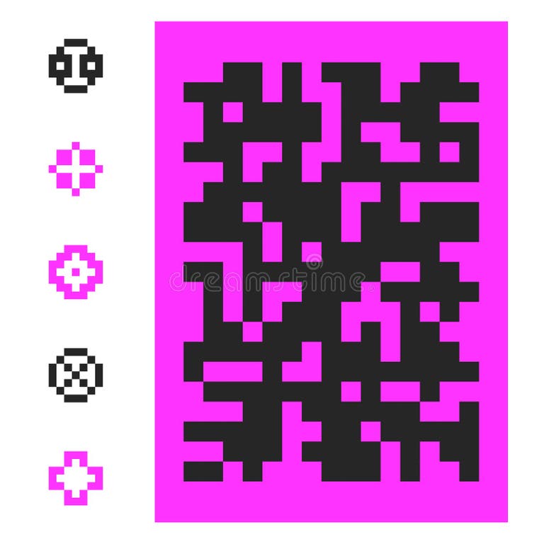 Pixel Mosaic Background and Pixelated Circular Objects. Cyberpunk Style ...