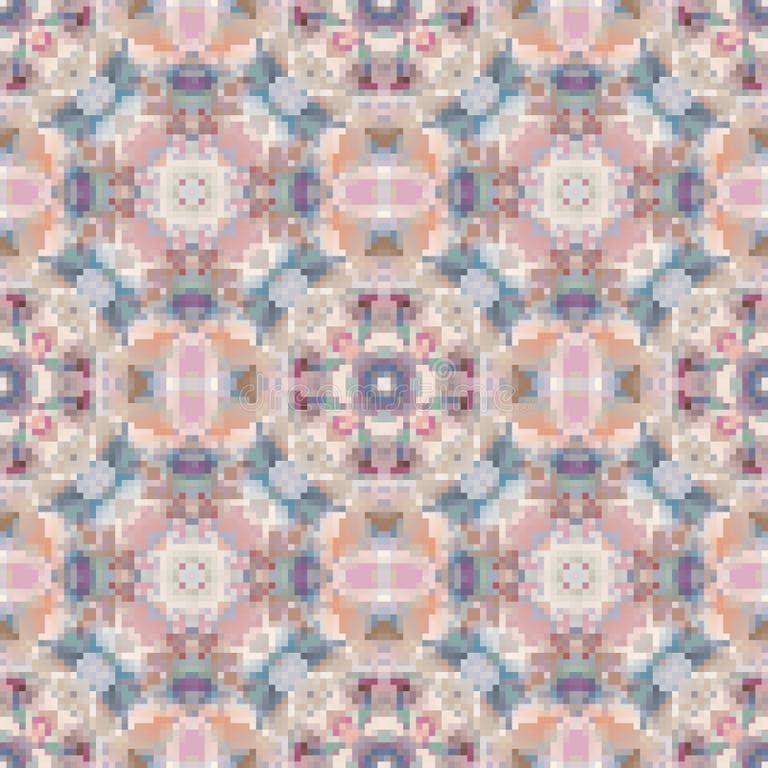 Pixel Mosaic Seamless Pattern Design, Repeat Textile Design. Fabric ...