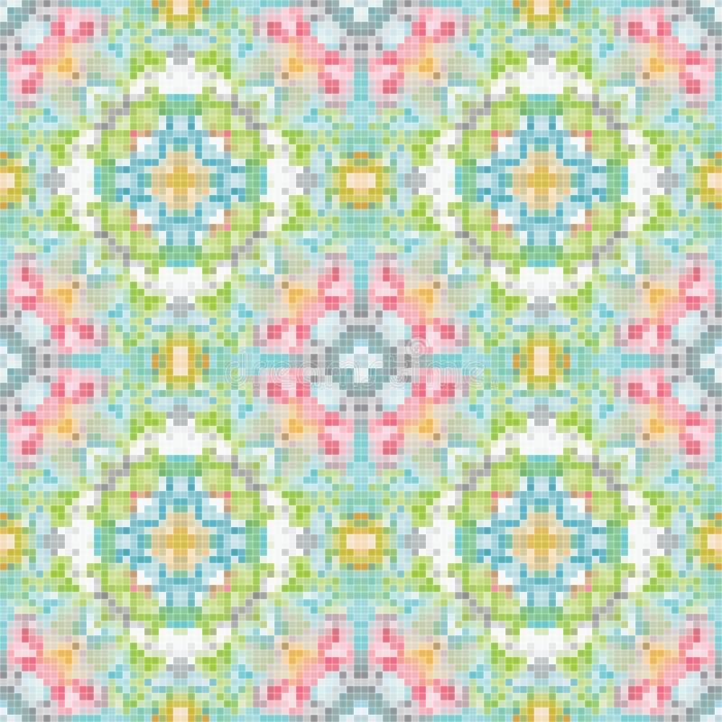 Pixel Mosaic Seamless Pattern Design, Repeat Textile Design. Fabric Print Stock Illustration ...