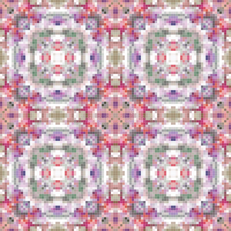 Pixel Mosaic Seamless Pattern Design, Repeat Textile Design, Surface Design Stock Illustration ...