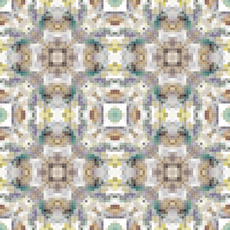 Pixel Mosaic Seamless Pattern Design, Repeat Textile Design, Surface Design Stock Illustration ...