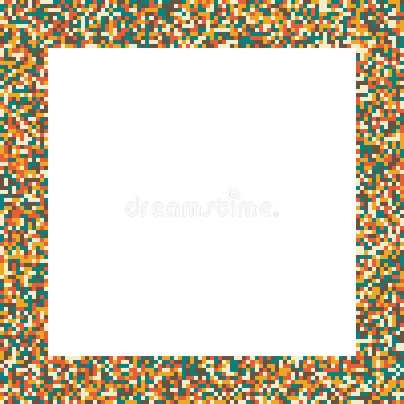 Pixel Mosaic Square Frame in Retro (vintage) Muted Colors Stock Vector ...