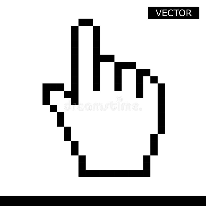 Pixel Mouse Hand Cursor Icon Vector Illustration. Stock Vector ...