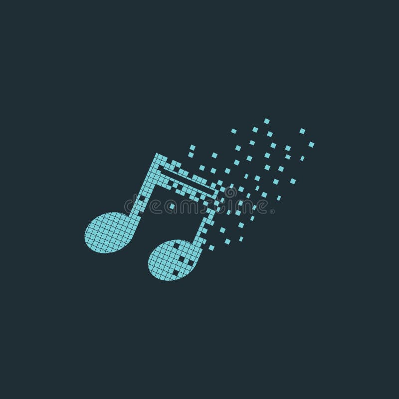 Pixel Music Icon. Musical Note Element Design Stock Vector ...