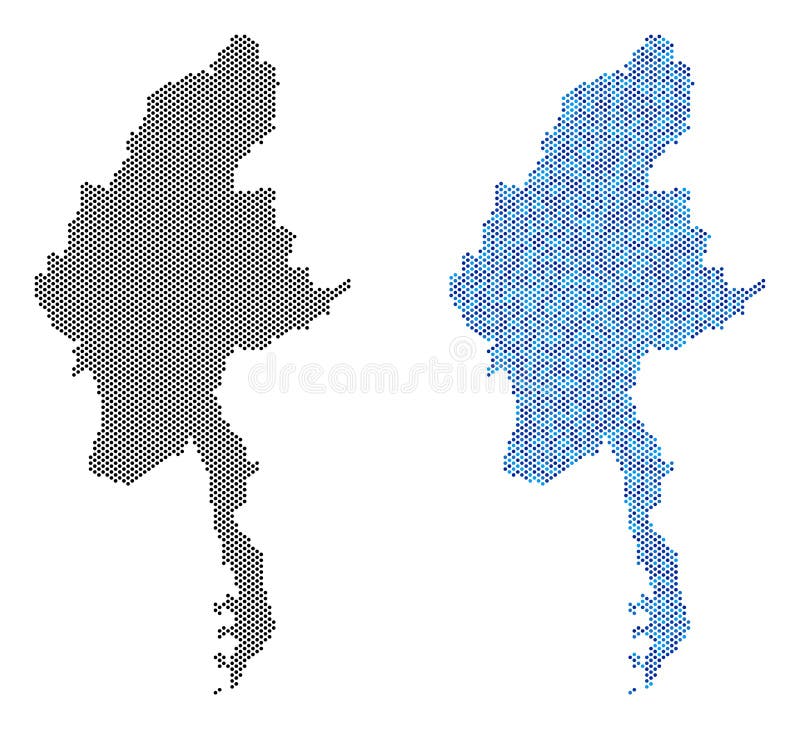 Pixel Myanmar Map Abstractions Stock Vector - Illustration of point ...