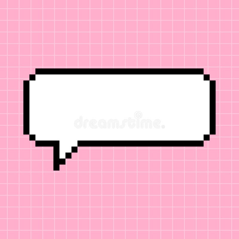 Pixel Narrow Horizontal Dialog Box on a Pink Checkered Background ...