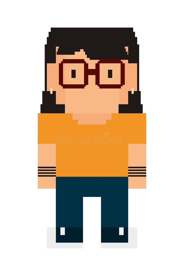 Pixel nerd guy stock vector. Illustration of retro, character - 273186478