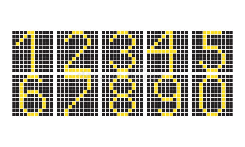 Pixel Numbers from Square Shapes. Vector Design Elements Illustration ...