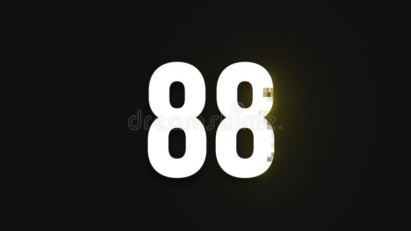 Pixel Numeral 84, Number Eighty Four, Alpha Channel Stock Footage ...