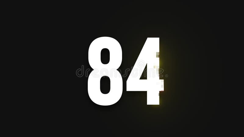Pixel Numeral 84, Number Eighty Four, Alpha Channel Stock Footage ...
