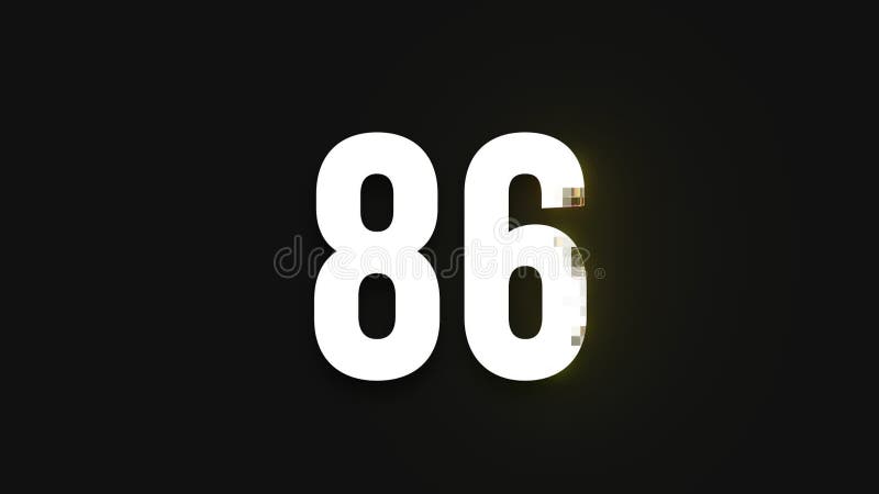Pixel Numeral 86, Number Eighty Six, Alpha Channel Stock Video - Video ...