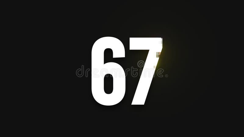 Pixel Numeral 67, Number Sixty Seven, Alpha Channel Stock Footage ...