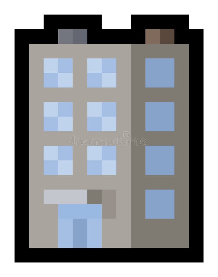 Pixel Office Building - 8 Bit Isolated Vector Stock Vector ...