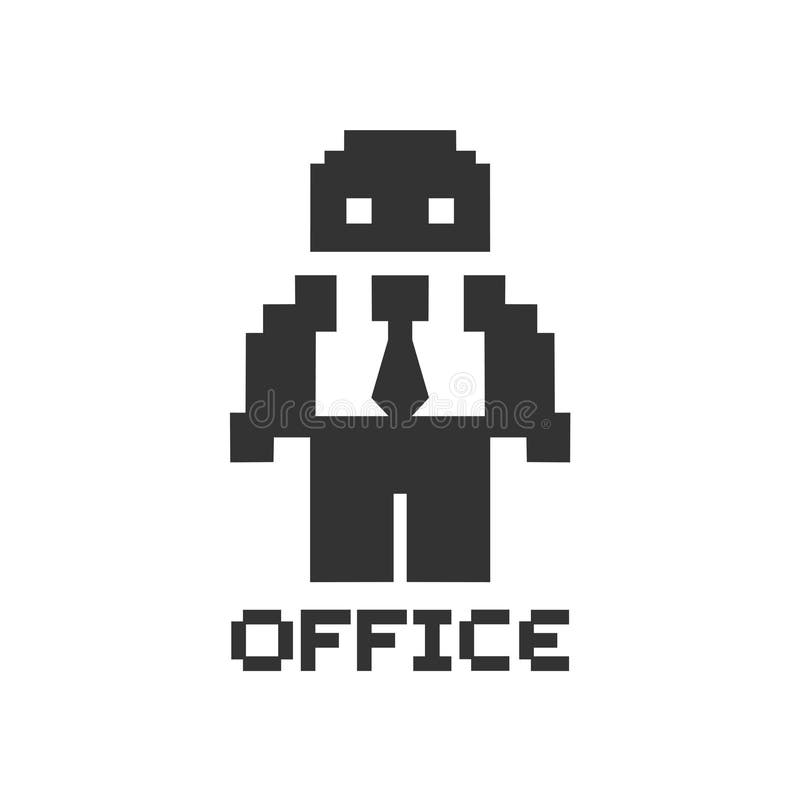 Pixel office man symbol stock vector. Illustration of pixel - 337830963