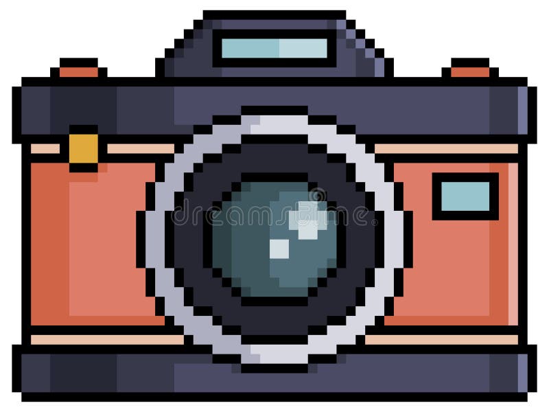Pixel Old Photo Camera Icon for 8bit Game Stock Vector - Illustration ...
