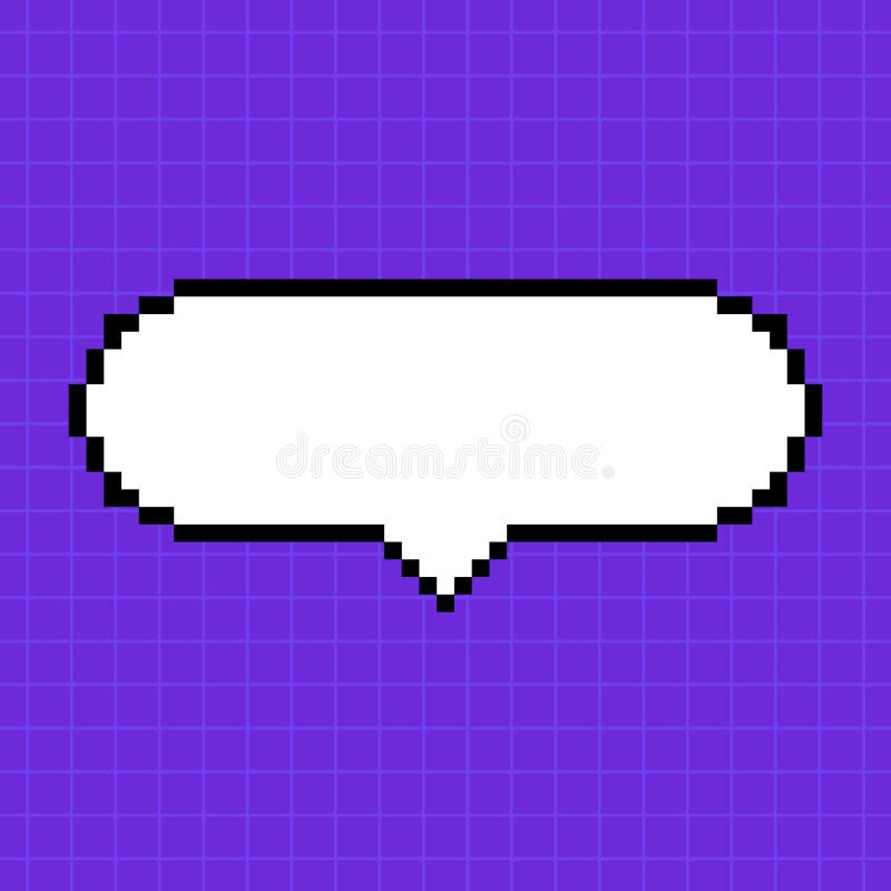 Pixel Oval Dialog Box on a Bright Purple Background. Stock Vector ...
