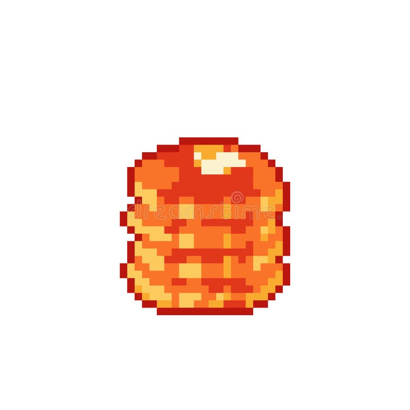 Pixel Pancake Image 8 Bit Game Stock Vector - Illustration of eating ...