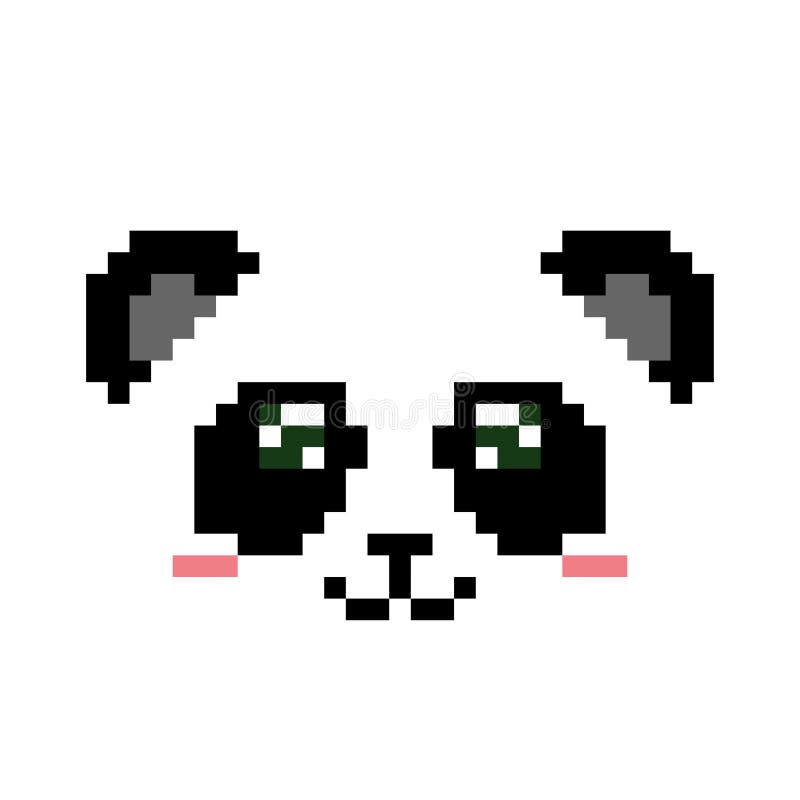 Pixel Panda Image 8 Bit Game Stock Vector - Illustration of arcade ...