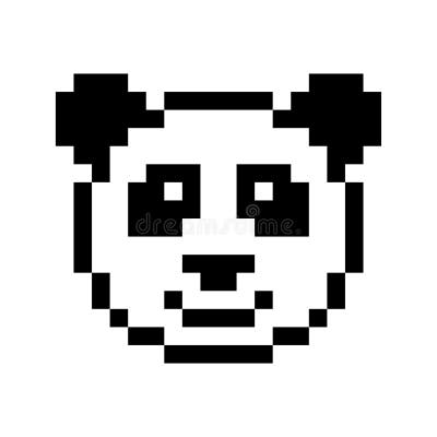 Pixel Panda Image 8 Bit Game Stock Vector - Illustration of decorative ...