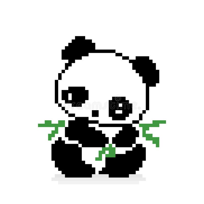 Pixel Panda Image 8 Bit Game Stock Vector - Illustration of mosaic ...
