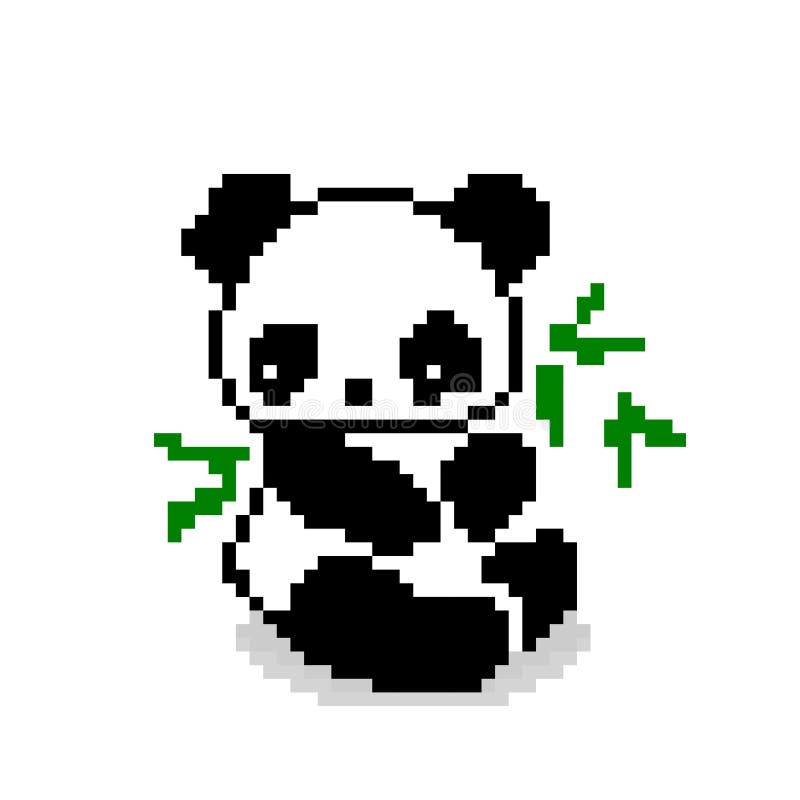 Pixel Panda Image 8 Bit Game Stock Vector - Illustration of mosaic ...