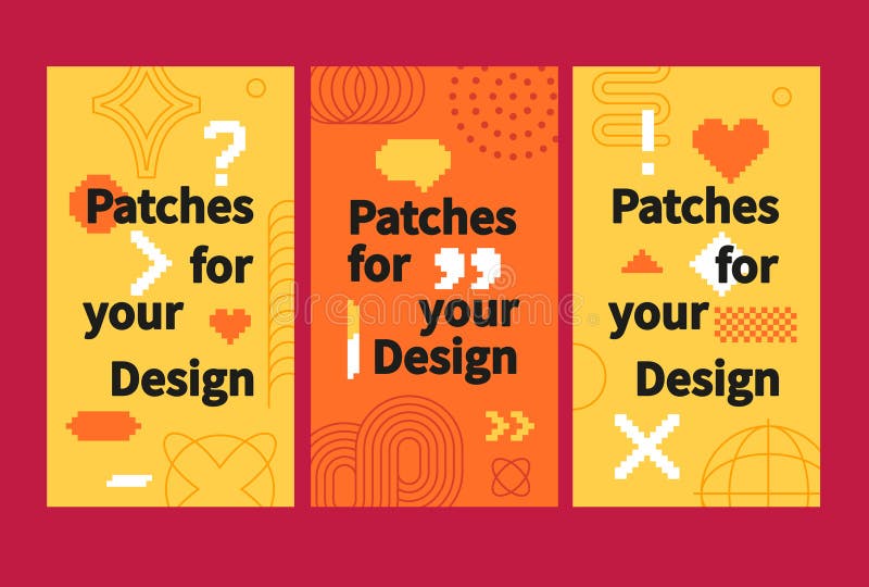 Pixel Patch for Design - Set of Vector Template Illustrations Stock Vector - Illustration of ...