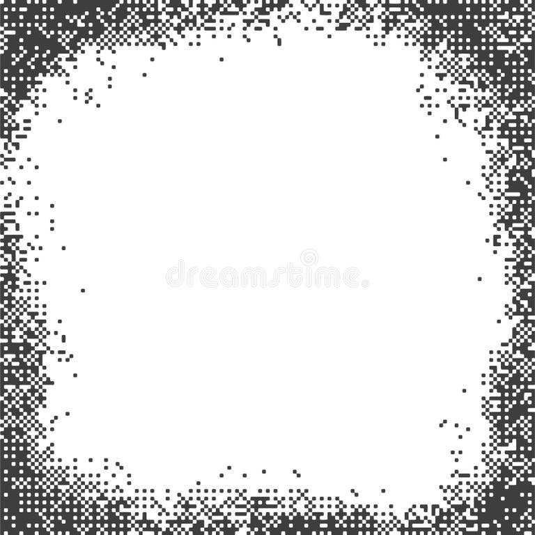 Pixel Pattern Background. Bitmap Textured Arcade Game Gradient Frame. Retro Dither Vector Square ...