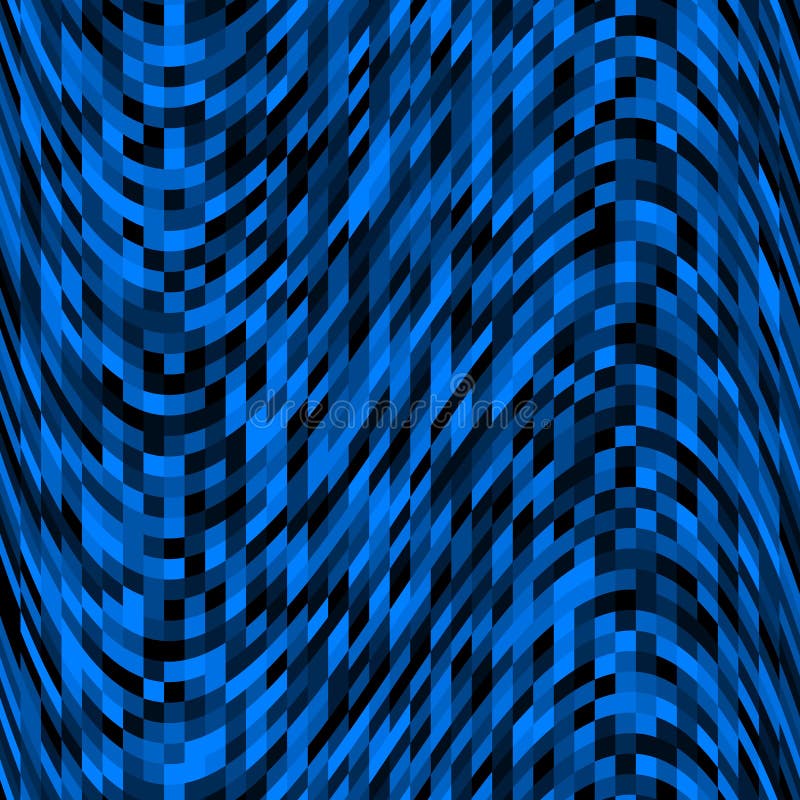 Pixel Pattern Background of Vector Blue Wave Seamless Square Mosaic ...