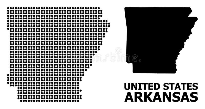 Arkansas dotted map set. stock vector. Illustration of continent ...