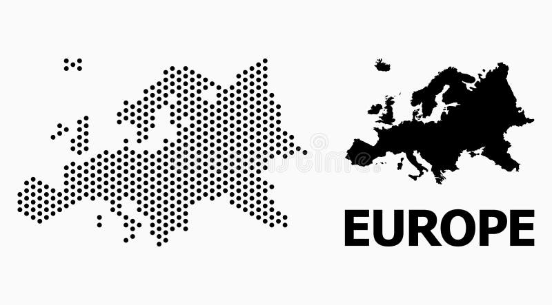 Pixelated map of europe stock illustration. Illustration of graphic ...