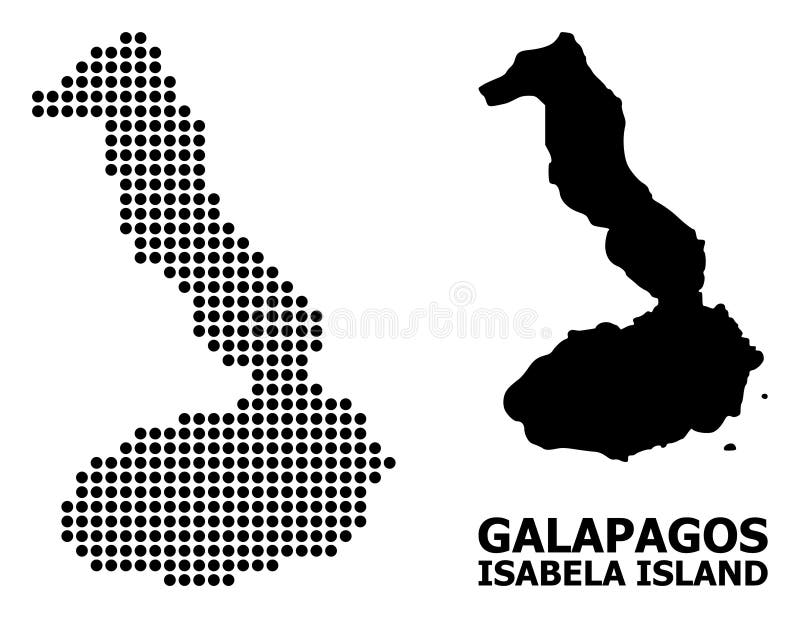 Pixel Pattern Map of Galapagos - Isabela Island Stock Illustration ...