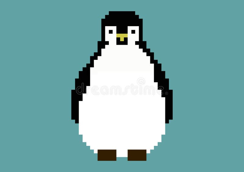 Pixel penguin stock vector. Illustration of animal, pixel - 48284545