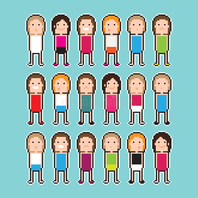 Pixel People stock vector. Illustration of couple, female - 33383293