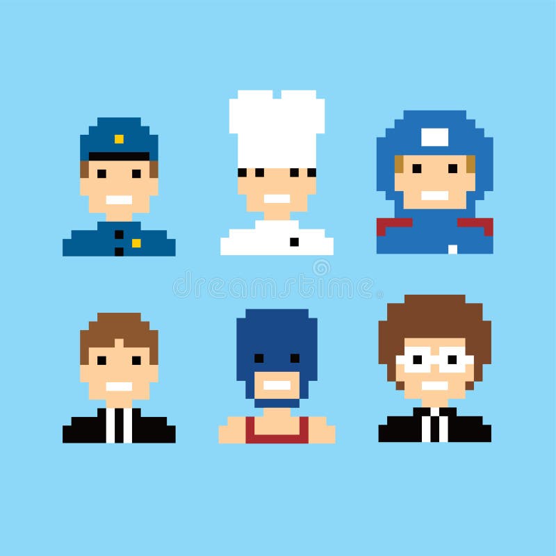 Pixel people avatar set stock vector. Illustration of astronaut - 69852116