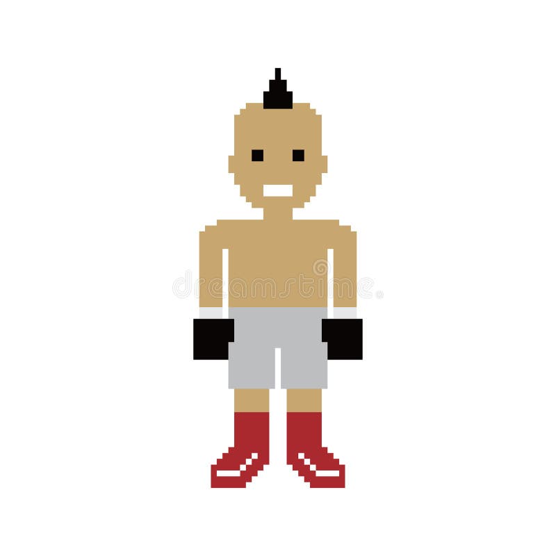 Pixel people boxer avatar stock vector. Illustration of character ...