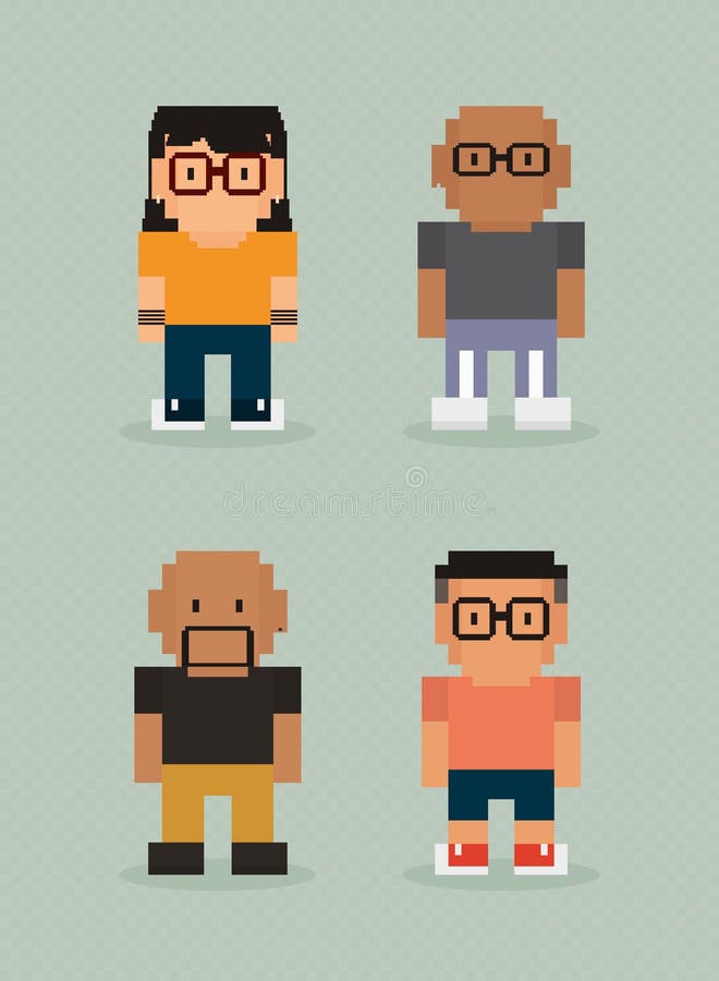 Pixel people icon set stock vector. Illustration of design - 273225150