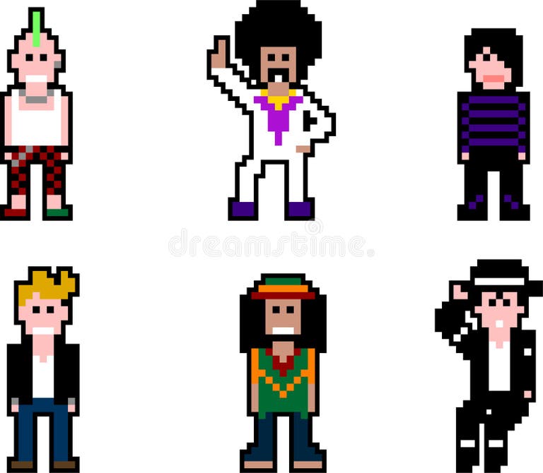 Dancing Pixel People Set Stock Illustrations – 12 Dancing Pixel People ...