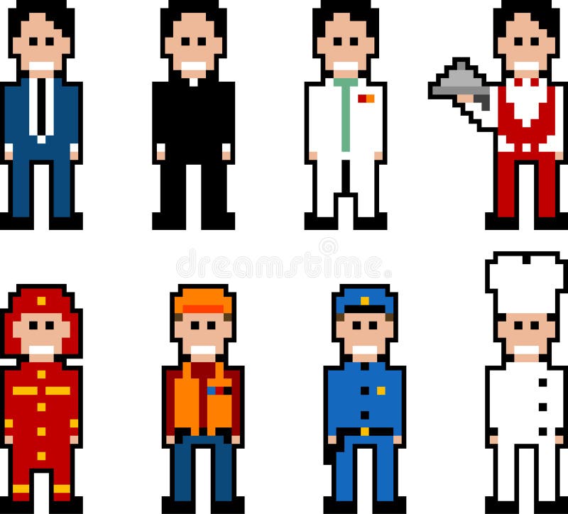 Pixel people- musicians stock vector. Illustration of icon - 13503259