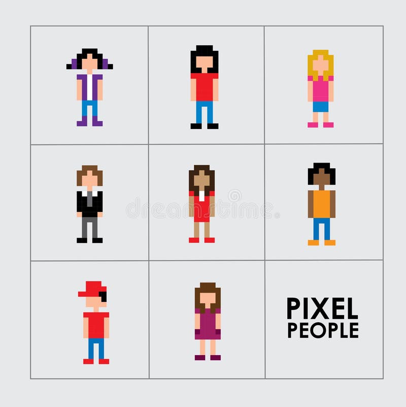 Seamless Pixel People Stock Illustrations – 157 Seamless Pixel People ...