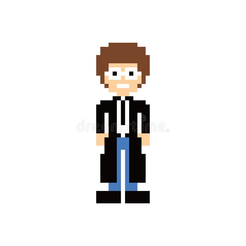 Pixel People Theme Avatar Guy Stock Vector - Illustration of celebrity ...