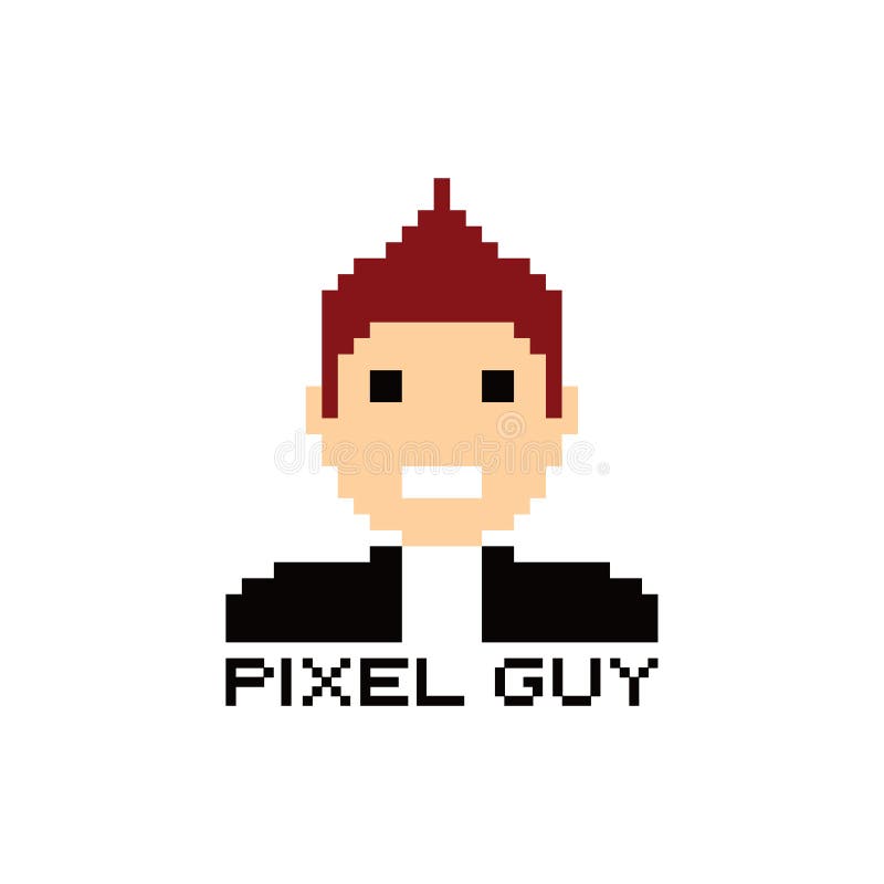Pixel People Theme Avatar Guy Stock Vector - Illustration of male, game ...